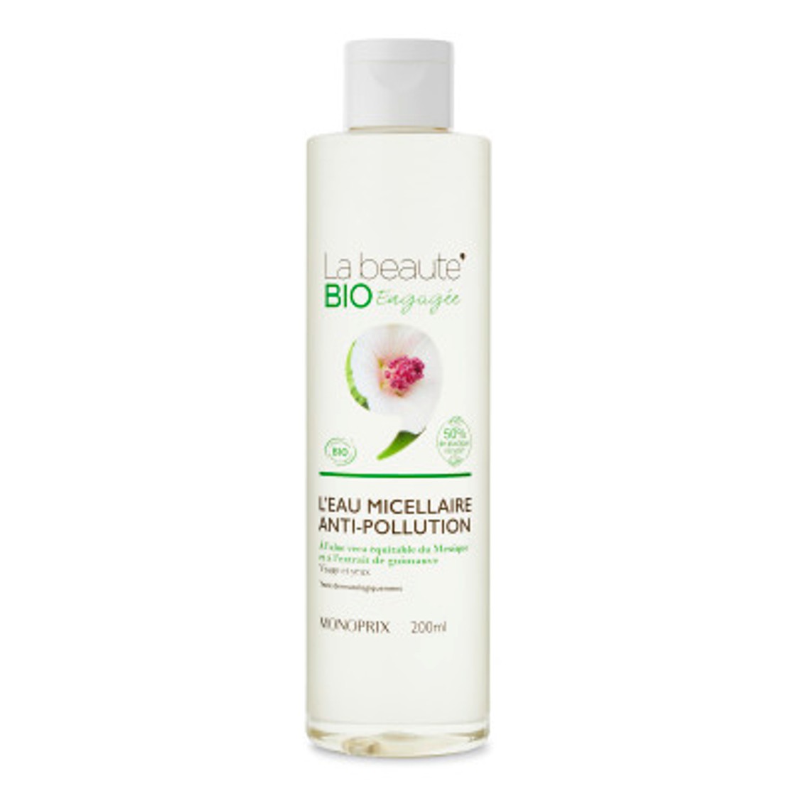 Monoprix La Beauté Bio Engagée L'Eau Micellaire Anti-Pollution 200Ml ...