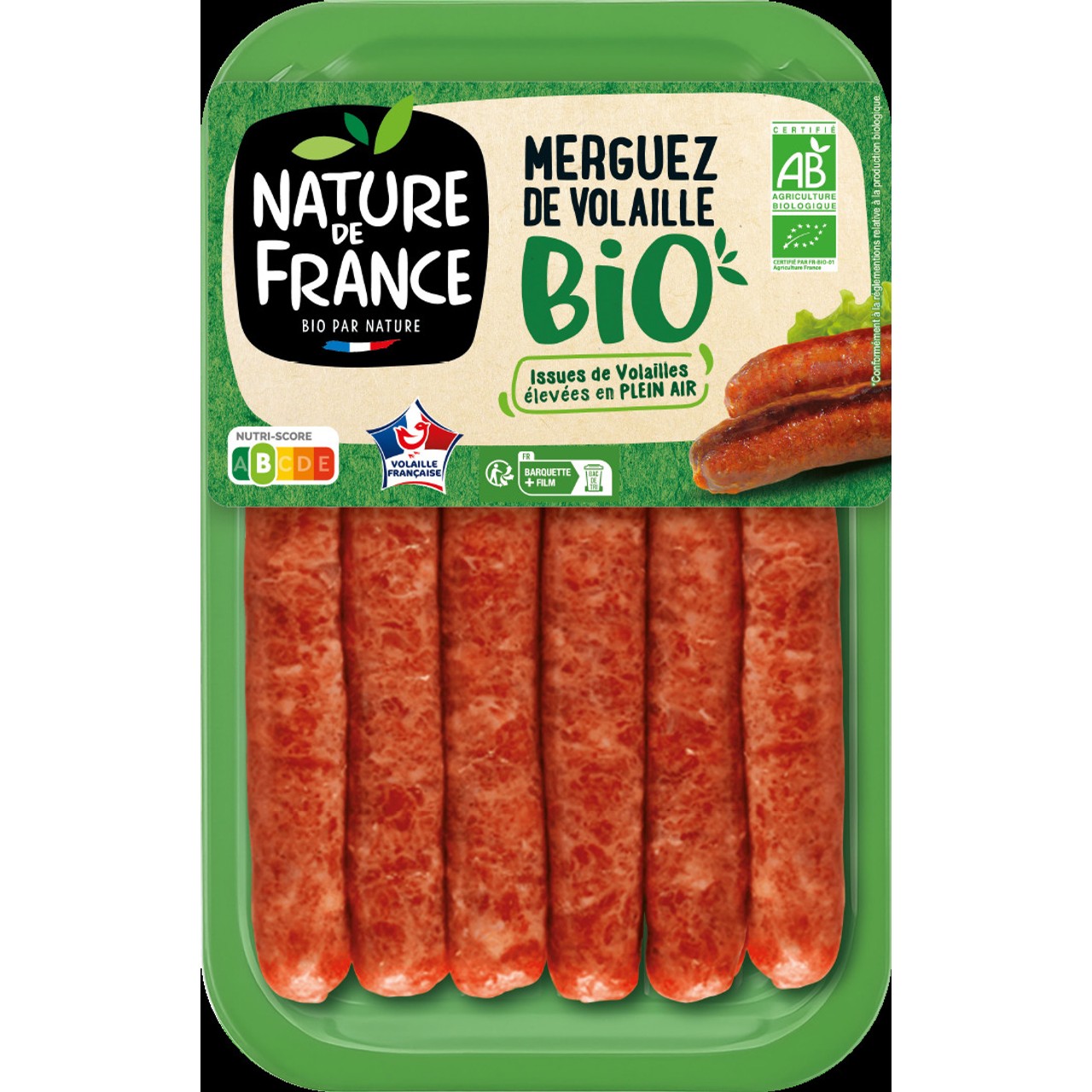 Nature de France Merguez de Volaille Bio 300g - Monoprix Courses en ...