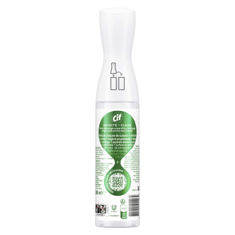 Cif Infinite+Clean Spray Multi-Usages Nettoyage sans Efforts 280ml ...