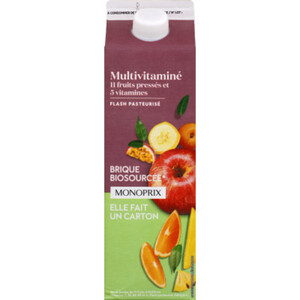 Monoprix Jus multifruits 100% pur jus 1L - Monoprix Courses en ligne et ...