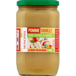 Monoprix Purée Pomme Vanille sans sucre Ajouté 710g - Monoprix Courses ...