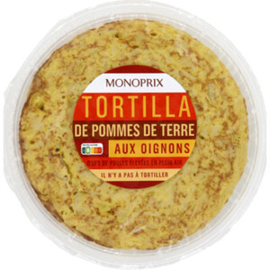Monoprix Tortilla de pommes de terre aux oignons 500g - Monoprix ...
