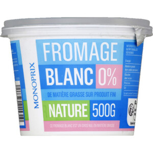 Monoprix Fromage Blanc 0% de Mg 500g - Monoprix Courses en ligne et offres