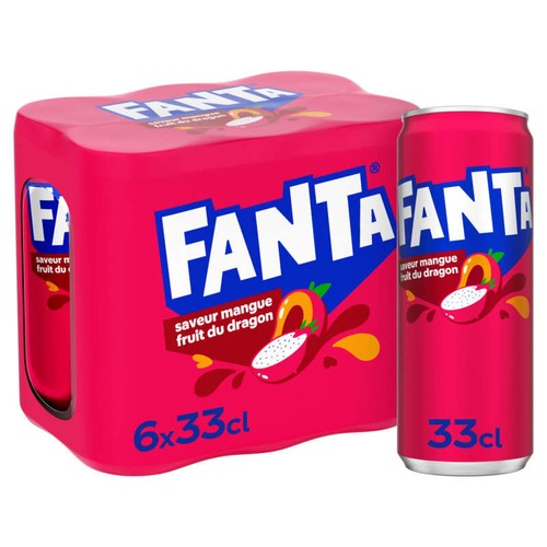 Fanta Mangue Fruit du Dragon sleek boite 6X33cl - Monoprix Courses en ...