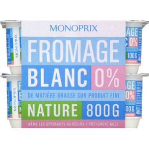 Monoprix Fromage Blanc Nature 0% 800g - Monoprix Courses en ligne et offres