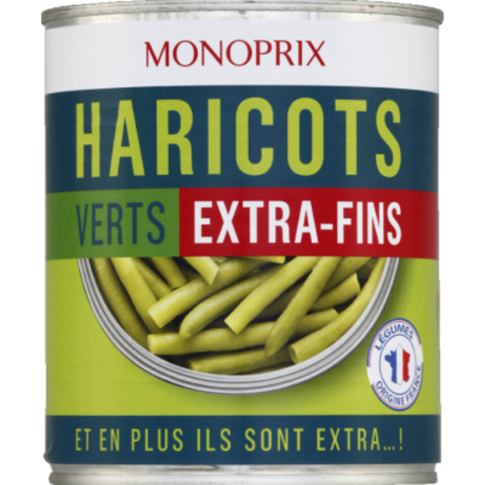 Monoprix Haricots Verts Extra-Fins 440g - Monoprix Courses en ligne et ...