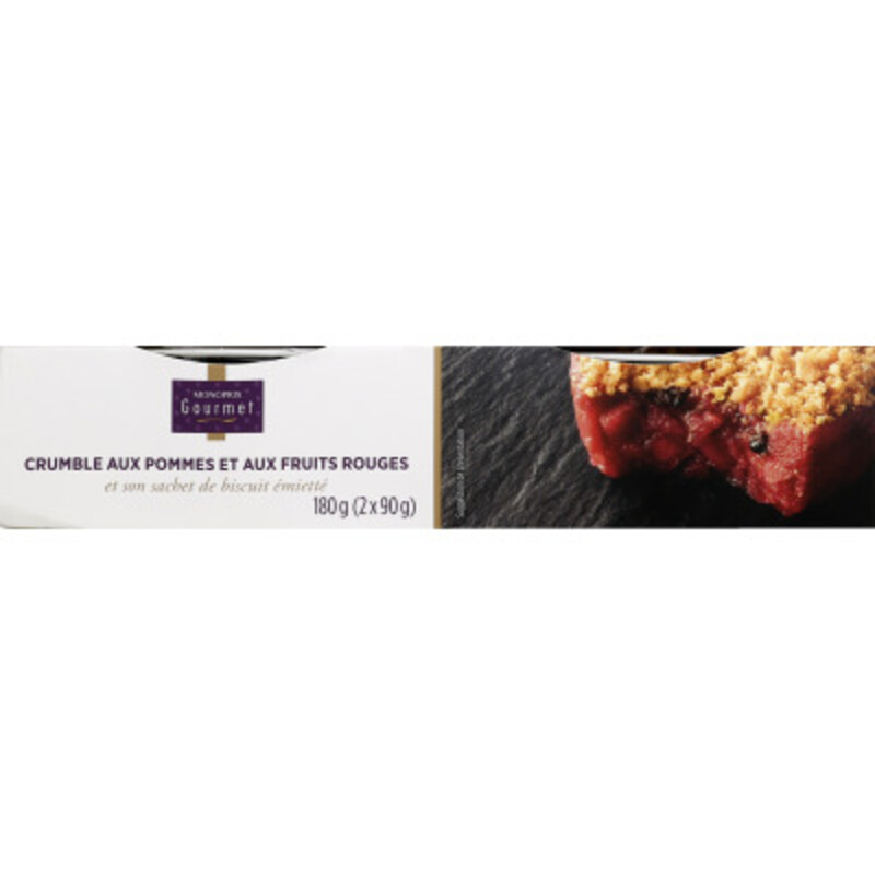 Monoprix Gourmet Crumble aux Pommes et aux Fruits Rouges 2x90g ...
