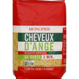 Monoprix Pâtes Cheveux d'ange Qualité Supérieure 500g - Monoprix ...