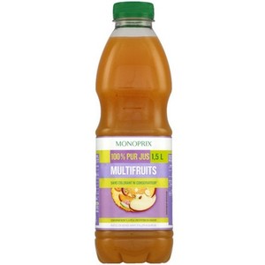 Monoprix Jus multifruits 100% fruit pressé 1,5L - Monoprix Courses en ...