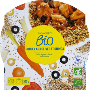 Monoprix Bio Poulet Aux Olives Et Quinoa 300g - Monoprix Courses en ...