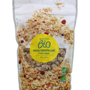 Monoprix Bio Muesli Croustillant Fruits Rouges 375g - Monoprix Courses ...