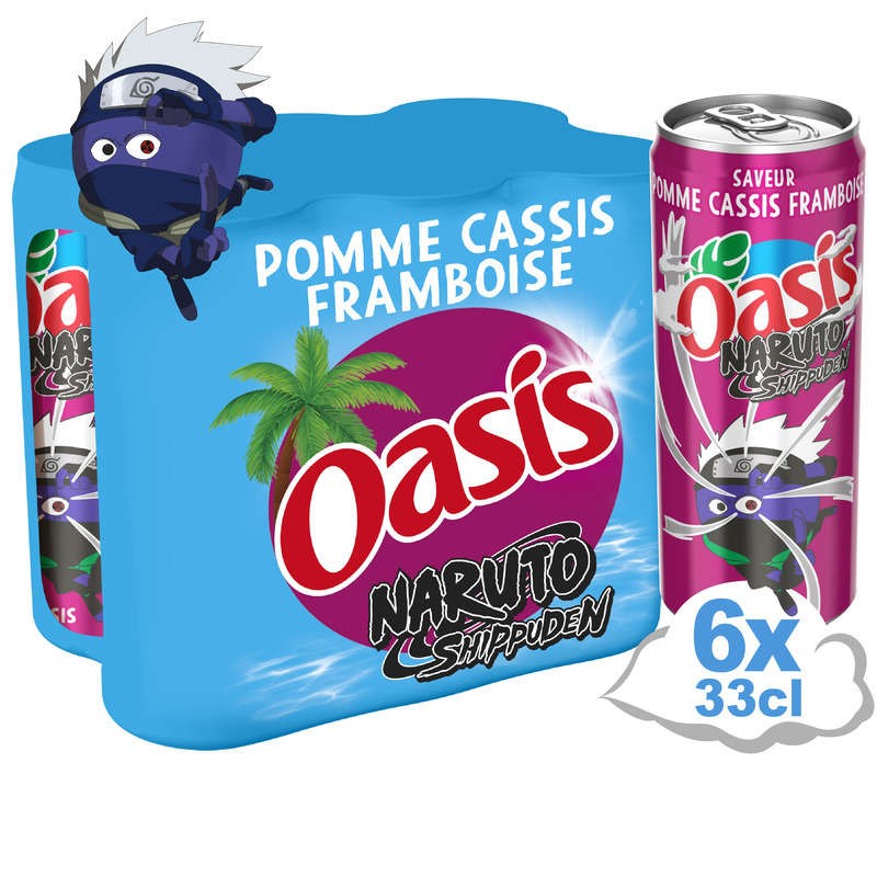 Oasis pomme cassis framboise canettes pack 6x33cl - Monoprix Courses en ...