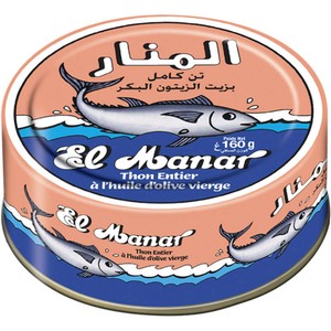 El Manar Thon entier à l'huile d'olive vierge 160g - Monoprix Courses ...