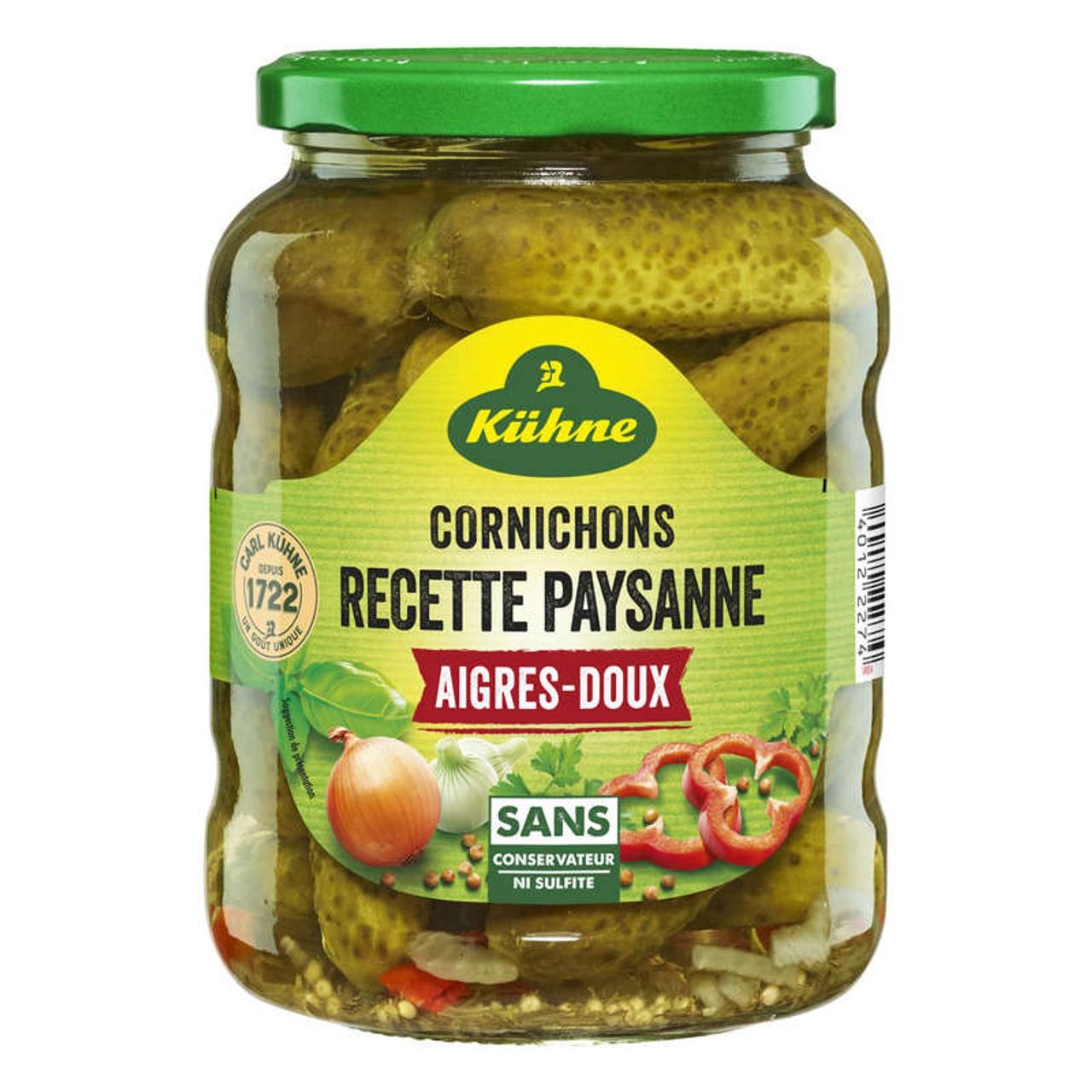 Kühne Cornichons En Bocal Recette Paysanne Aigres-Doux 360g - Monoprix ...