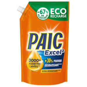 Paic Liquide Vaisselle Eco Recharge Excel 2 Ultra Dégraissant 900ml ...