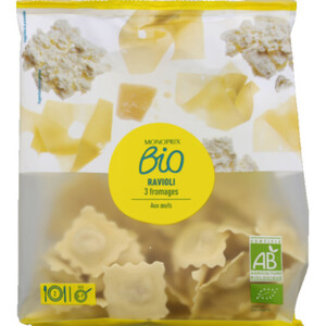 Monoprix Bio Ravioli 3 Fromages 250g - Monoprix Courses en ligne et offres