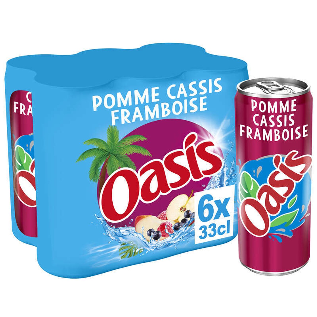 Oasis pomme cassis framboise canettes pack 6x33cl - Monoprix Courses en ...