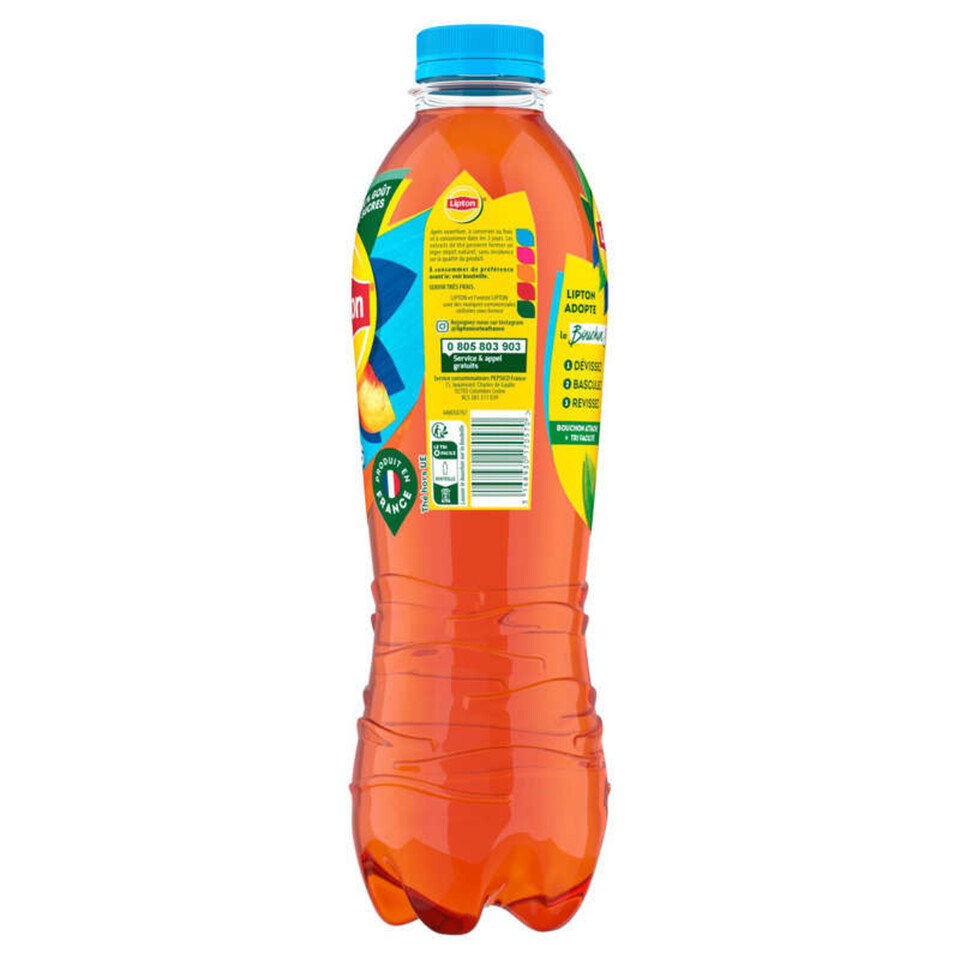 Lipton Ice Tea Thé Glacé Sans Sucres Saveur Pêche 1,25L - Monoprix ...