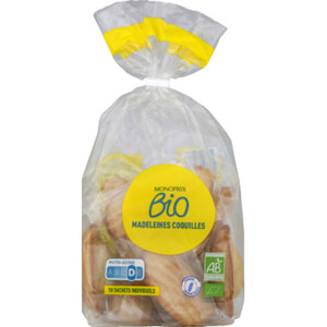 Monoprix Bio Madeleines Coquilles 250g - Monoprix Courses en ligne et ...