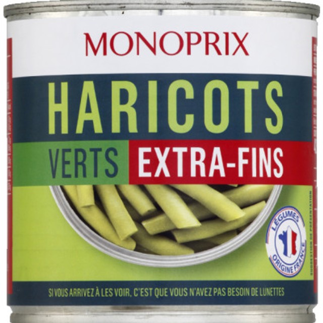 Monoprix Haricots Verts Extra-Fins 220g - Monoprix Courses en ligne et ...