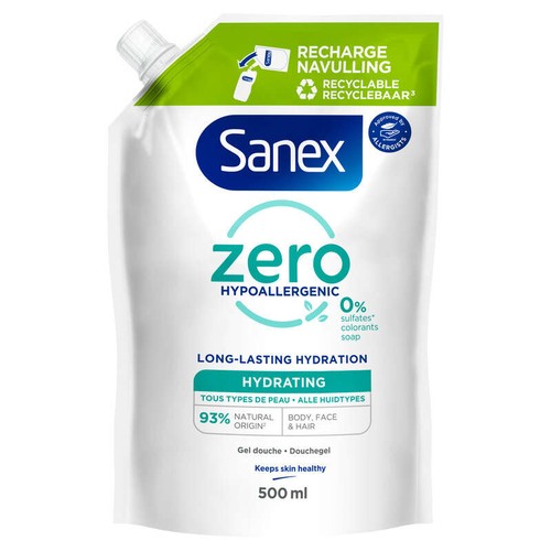 Sanex Zero% Hypoallergenic Gel Douche hydratant Tous types de peau ...
