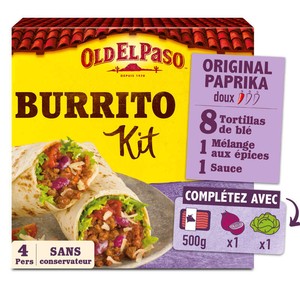 Old El Paso Burrito Le Kit Burritos Saveur Original Paprika Doux 510g ...