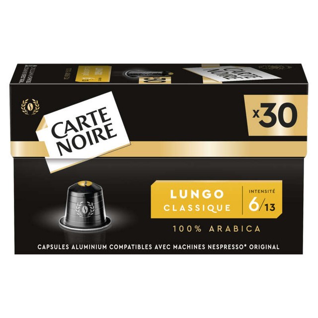 Carte Noire 30 capsules alu lungo classique n°6 - 168g - Monoprix Courses en ligne et offres