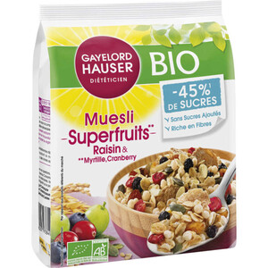 Gayelord Hauser Muesli Superfruits Raisin, Myrtille et Cranberry 350g ...