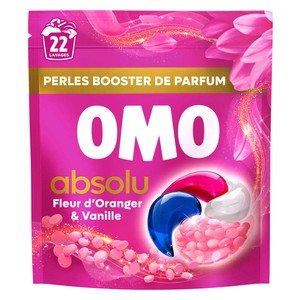 Omo Absolu Lessive Capsules Perles parfumées Fleurs d'Oranger 22 ...