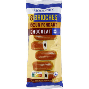Monoprix 8 Brioches cœur fondant chocolat - Monoprix Courses en ligne ...