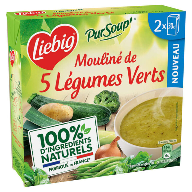 Liebig Soupe mouliné de 5 légumes verts 2x30cl - Monoprix Courses en ...