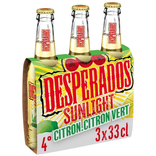 Desperados Sunlight citron & Citron vert 3x33cl - Monoprix Courses en ...