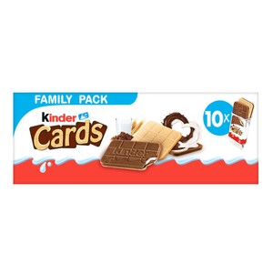 kinder Cards Family Pack Gaufrettes Fourrées au Lait & cacao 10x2 ...