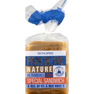 Monoprix Pain de mie nature 550g - Monoprix Courses en ligne et offres