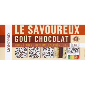 Monoprix Le savoureux goût chocolat x6 182g - Monoprix Courses en ligne ...