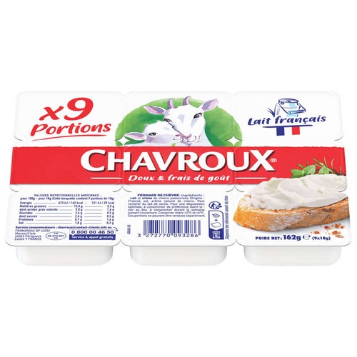 Chavroux fromage de chèvre 9x18g - Monoprix Courses en ligne et offres